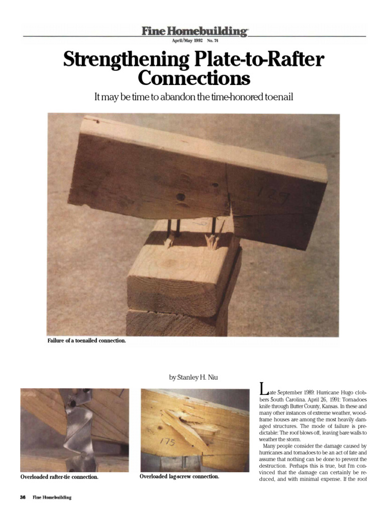 Strengthening Plate-to-Rafter: Connections | PDF