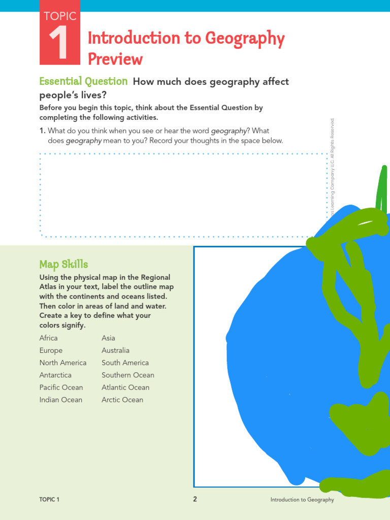 Fillable Active Journal - Introduction To Geography | PDF