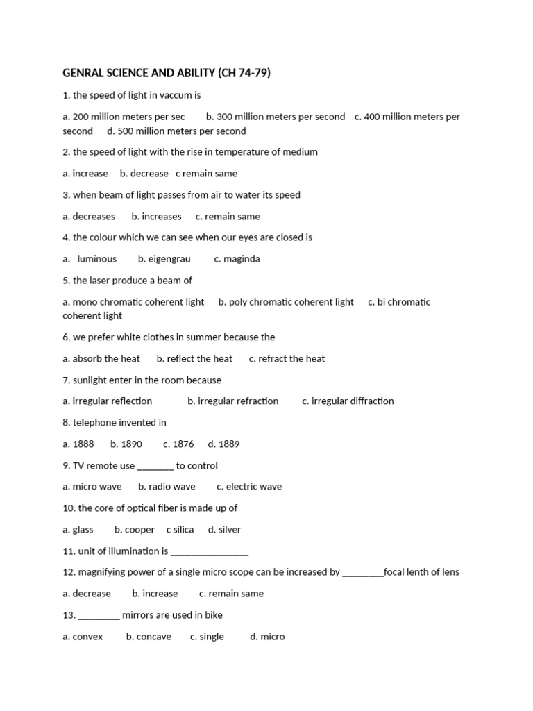 Genral Science and Ability 3 | PDF