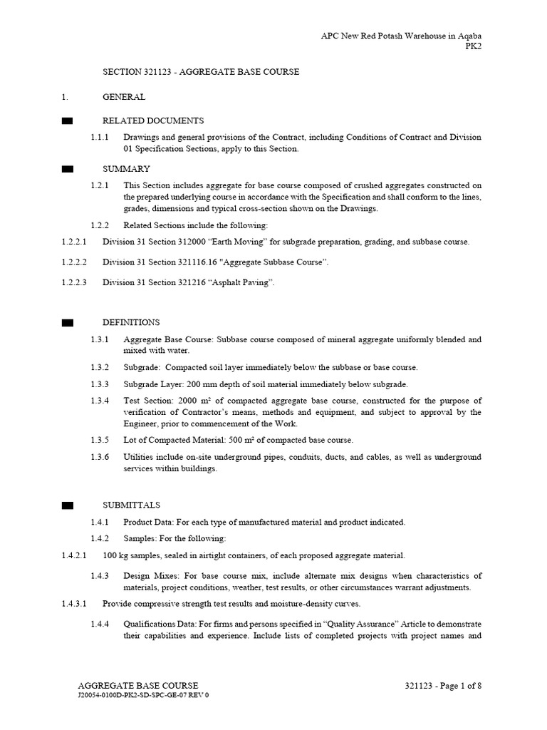 Aggregate Base Course | PDF