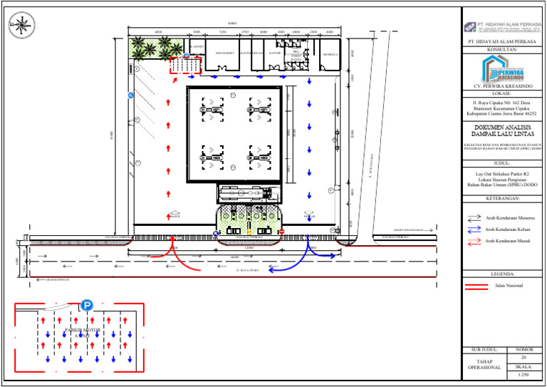 20.layout Sirkulasi Parkir R2 Spbu Cipaku Lalin00 | PDF