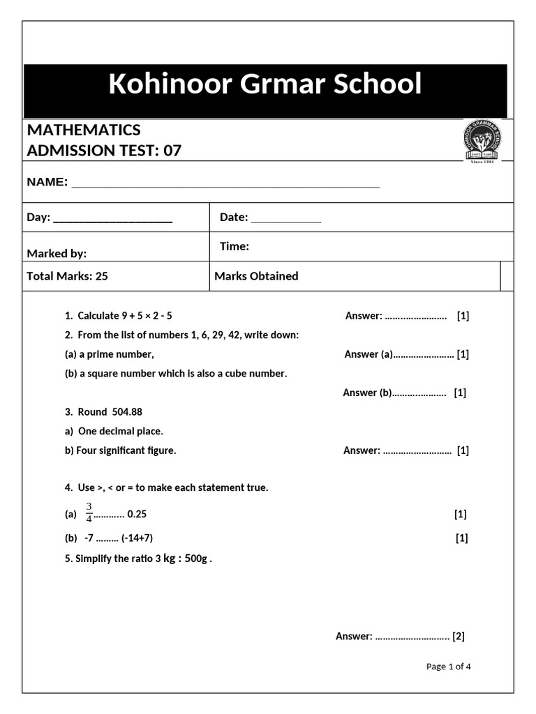 MATHEMATICS Grade 7 | PDF | Elementary Mathematics | Numbers