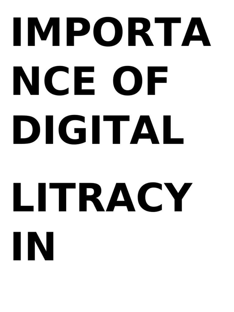 Importance of Digital Litracy in Education | PDF Importance of Digital Litracy in Education | PDF