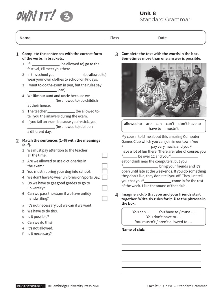 Standard Grammar Unit8 Without Answers | PDF