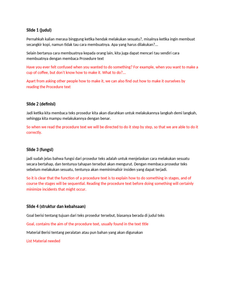 Penjelasan PPT Inggris | PDF