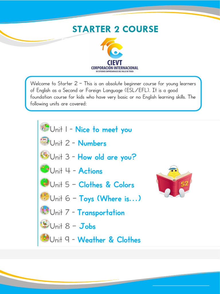 CIEVT Kids Starter Course 2 Units 1-9 | PDF