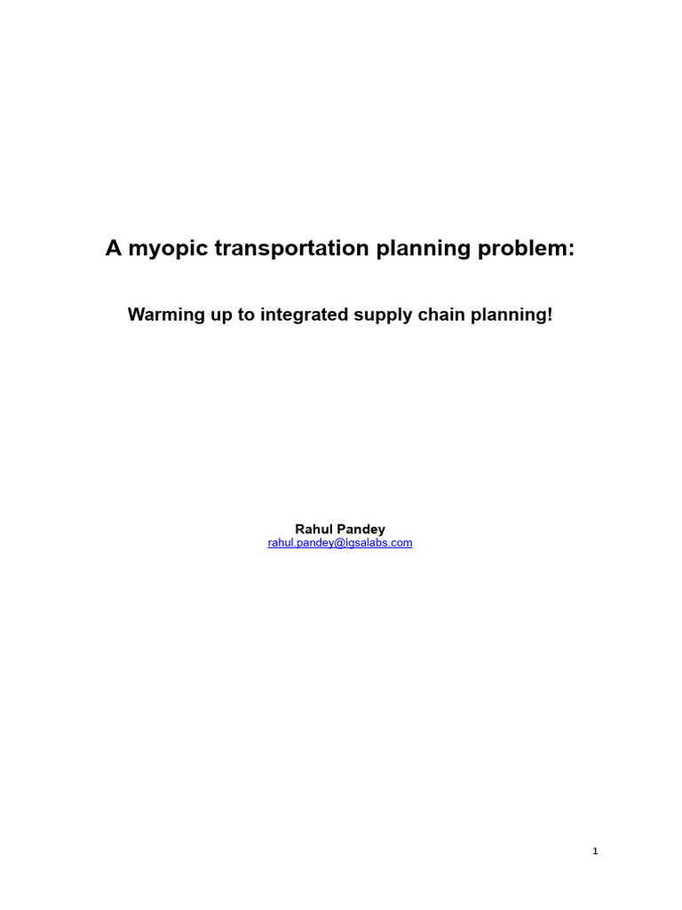 Myopic Transport | PDF
