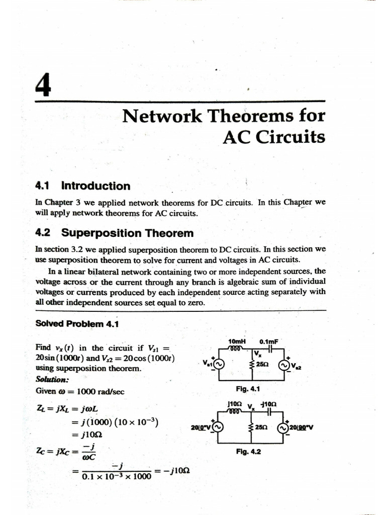 AC Circuits - Theorems. CT | PDF