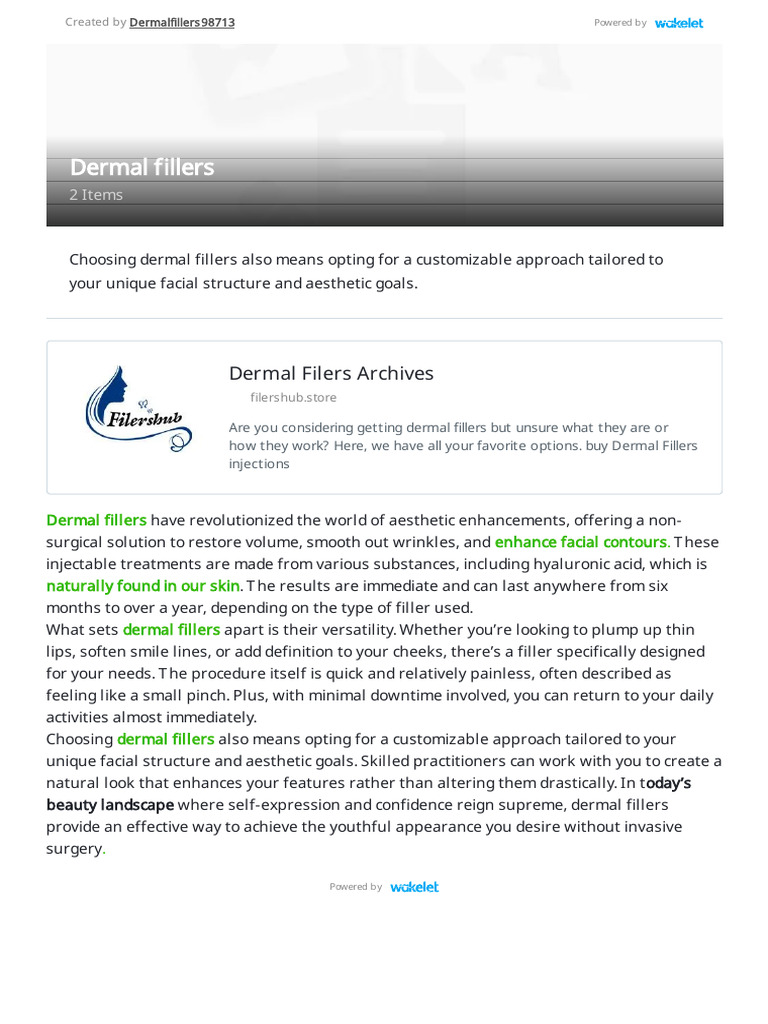 Comprehensive Guide to Dermal Fillers | PDF | Career & Growth
