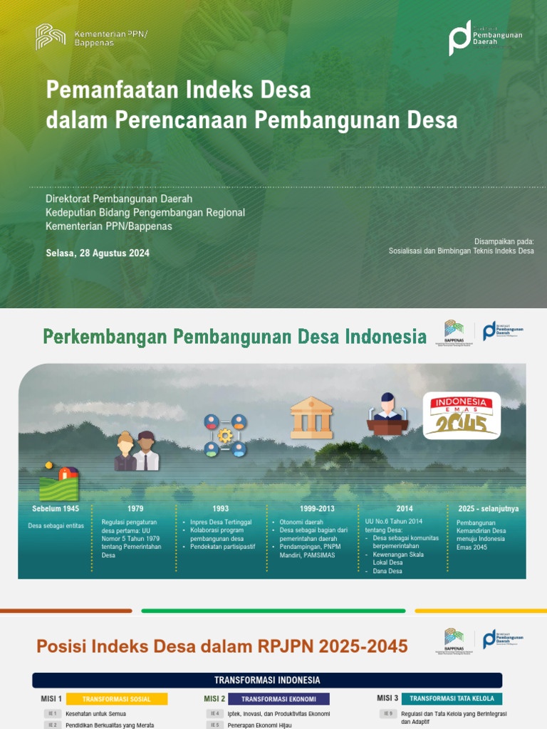 Paparan Bimtek Indeks Desa | PDF