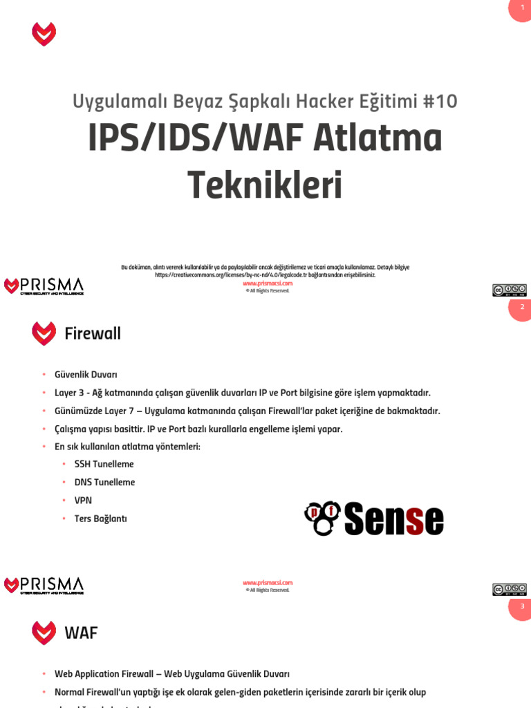 Beyaz Sapkali Hacker Ceh Egitimi Ips Ids Waf Atlatma Teknikleri | PDF