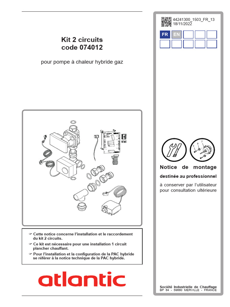 1503 13 FR Alfea Hybrid Duo Gaz Notice Kit 2 Circuits 074012 Atlantic | PDF