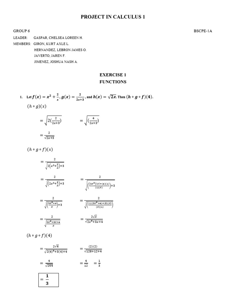 Group6 Cpe1a Calculus Midterm Project | PDF