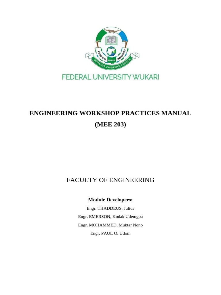 Fundamental Engineering Workshop Manual | PDF