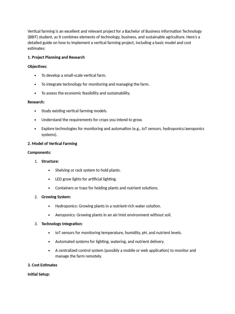 Idea 3 - Vertical Farming | PDF