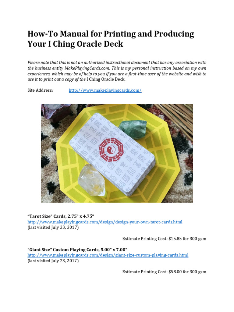 Print Your I Ching Oracle Deck Guide | PDF | Software | Home & Garden