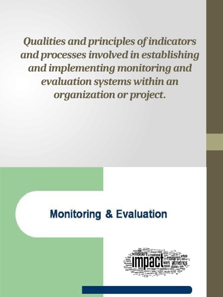 Establishing M and E System | PDF | Evaluation | Monitoring And Evaluation