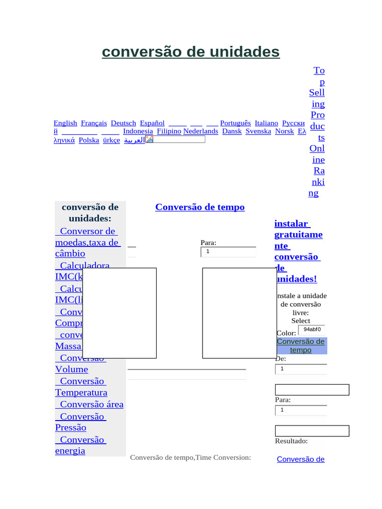 Conversão de Unidades | PDF