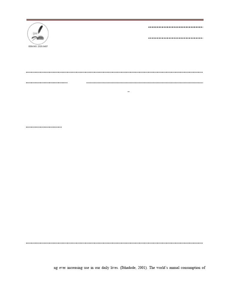 The Potentials of Plastic Wastes Recycling in Maiduguri Metropolis | PDF