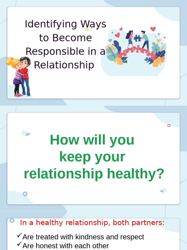 Identifying Ways To Become Responsible in A Relationship | PDF