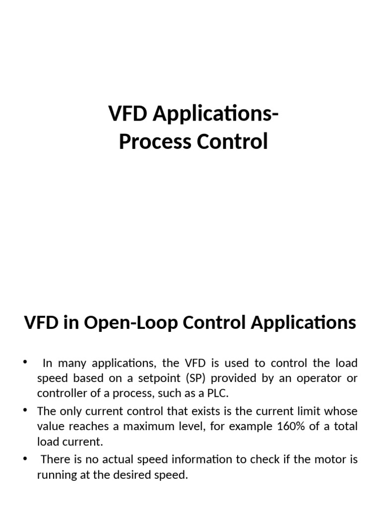 VFD Applications Process Control | PDF