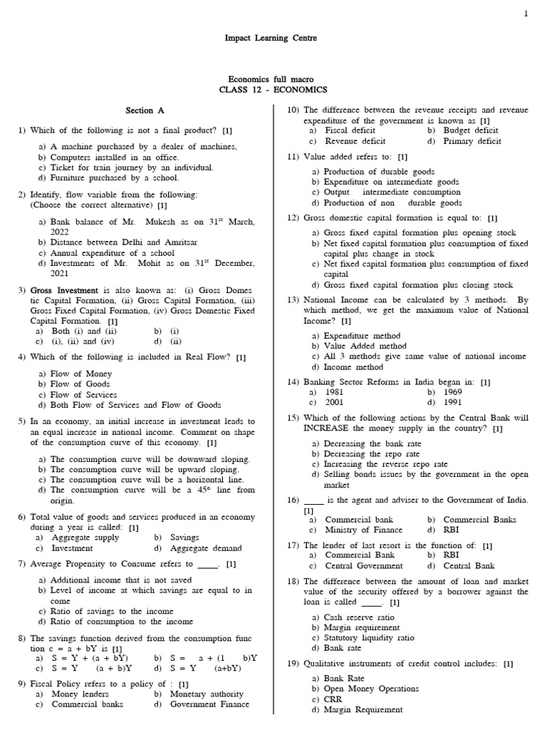 Macro Economcs | PDF