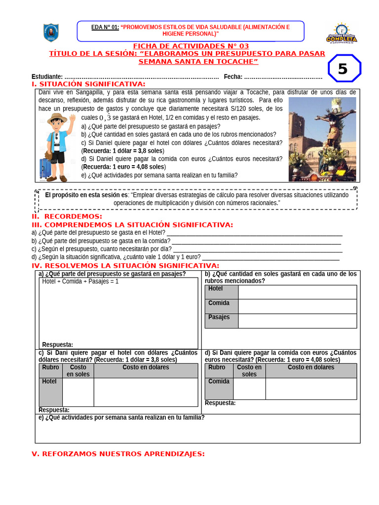 Ficha 3 - 5to - Eda1 | PDF