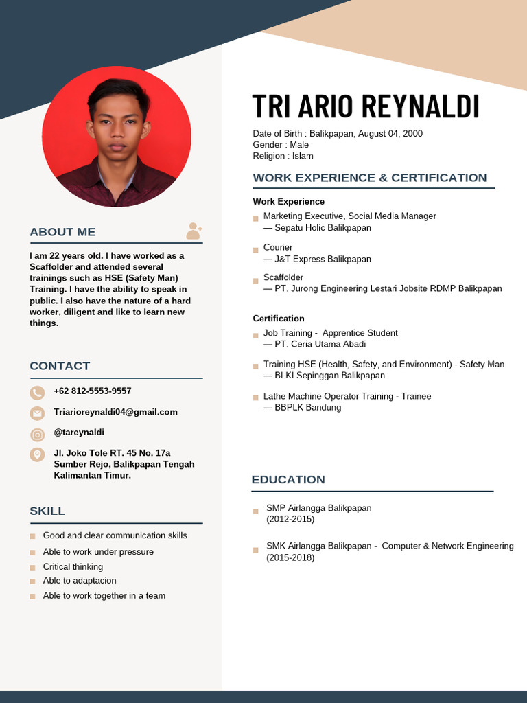CV - Tri Ario Reynaldi (English) | PDF