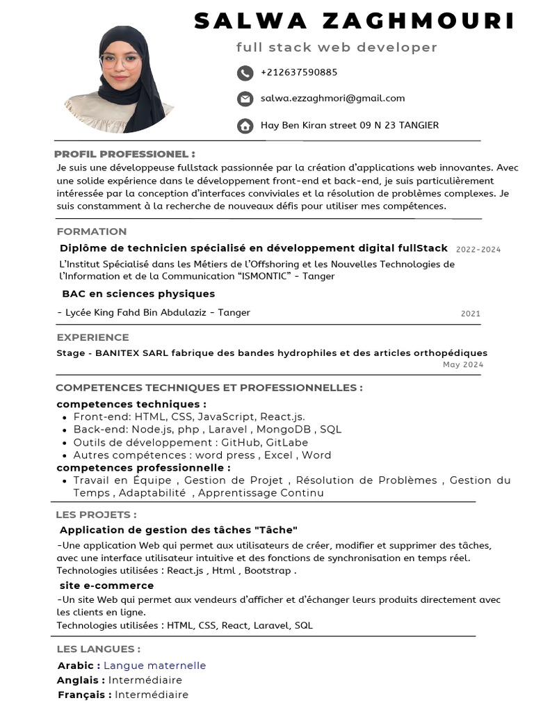 Salwa Zaghmouri CV | PDF