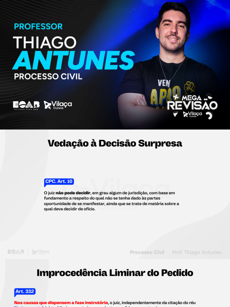 (Slide) Processo CIvil - Thiago Antunes | PDF