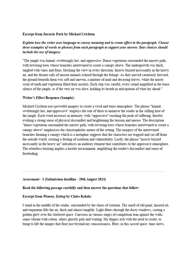 Writer's Effect - Worksheet | PDF