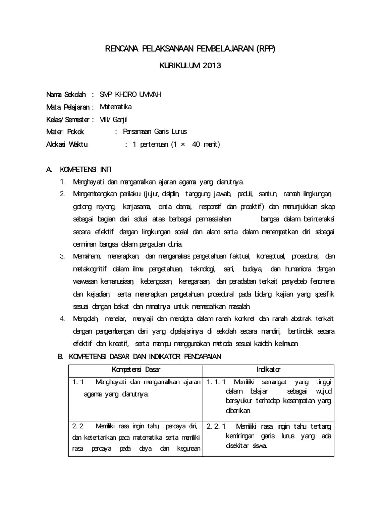 RPP 1 Nurul Aini | PDF