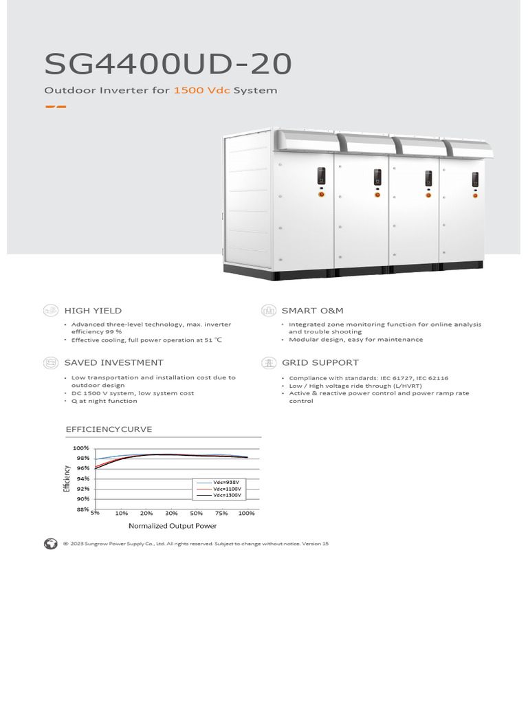 SG4400UD-20 Outdoor Inverter Overview | PDF | Power Inverter | Power Supply