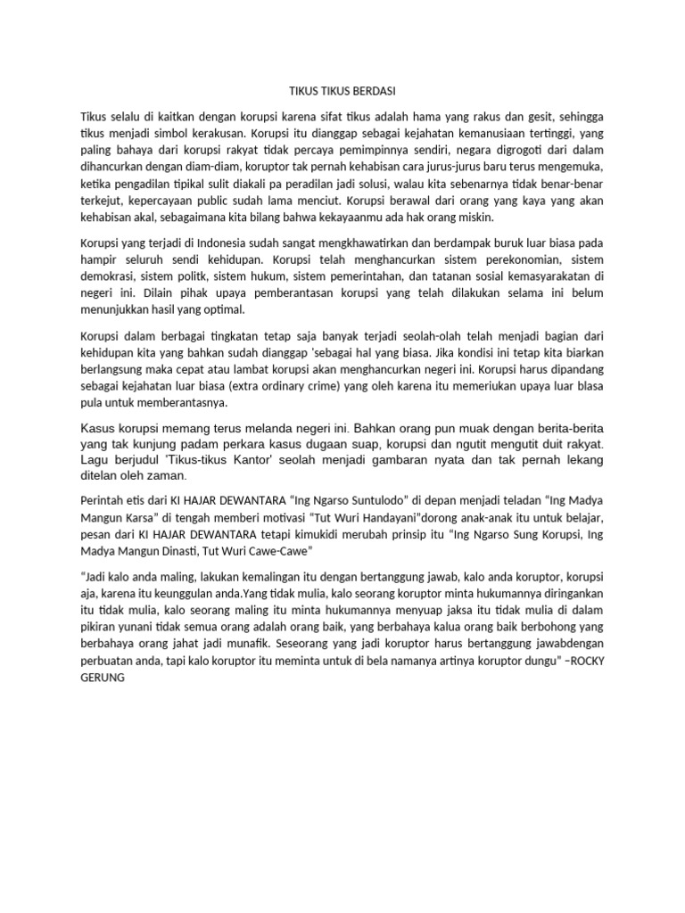 Tikus Tikus Berdasi | PDF