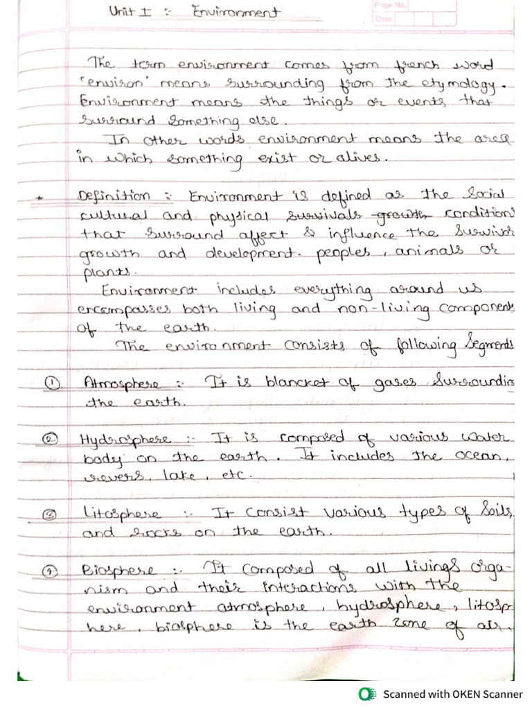 Environmental Studies Notes | PDF