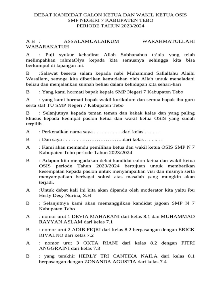 Naskah Acara Debat | PDF
