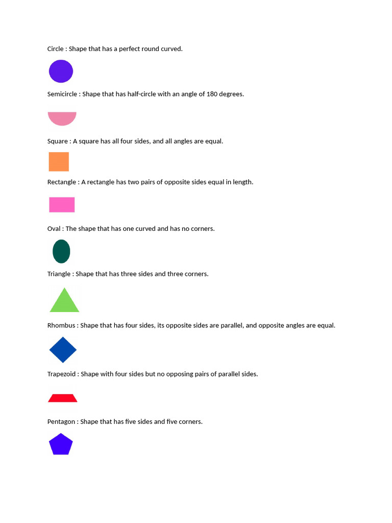 Geometric Shapes and Their Sides | PDF | Teaching Methods & Materials ...