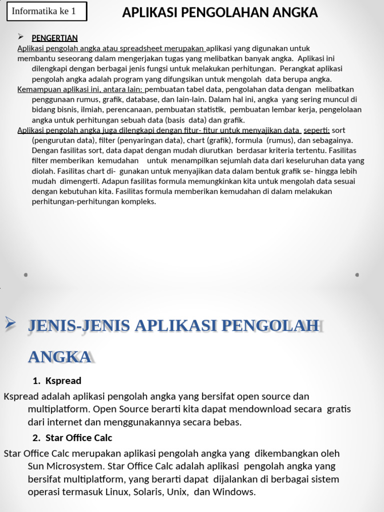 Materi 5 Pengolahan Angka 1 | PDF