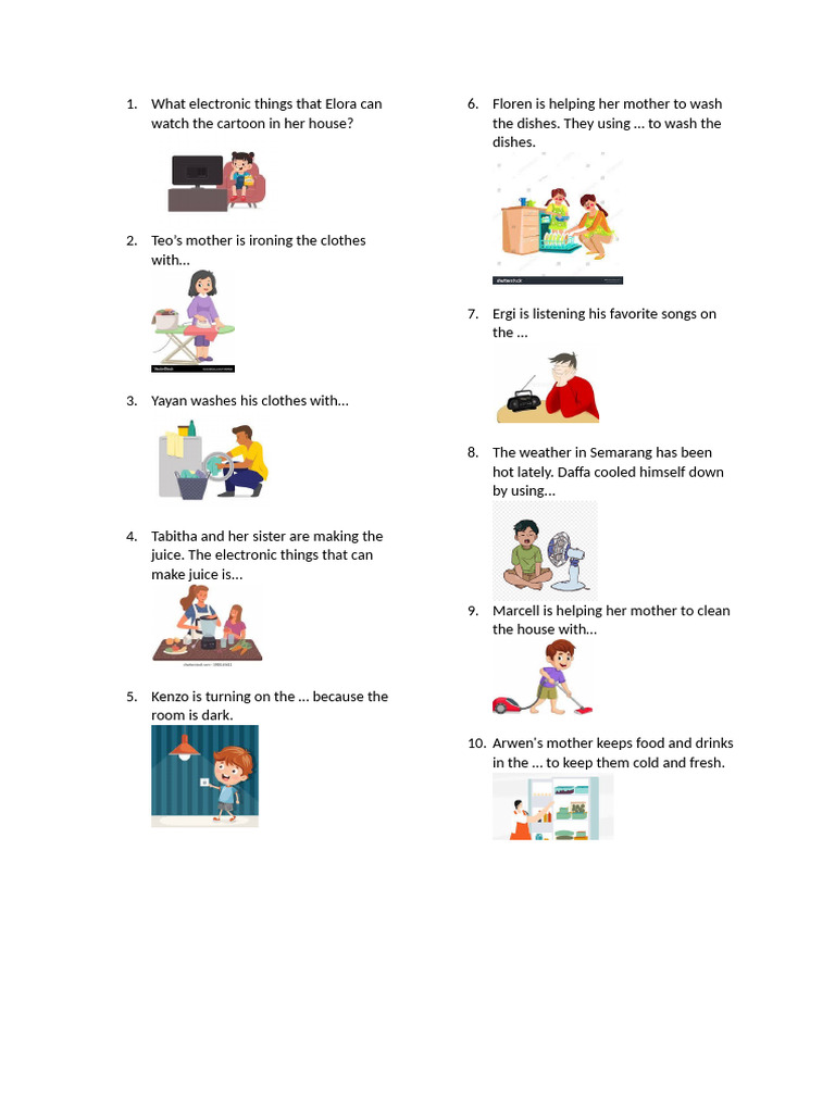 Soal Latihan Electronic Things BHS Inggris Kelas 4 | PDF