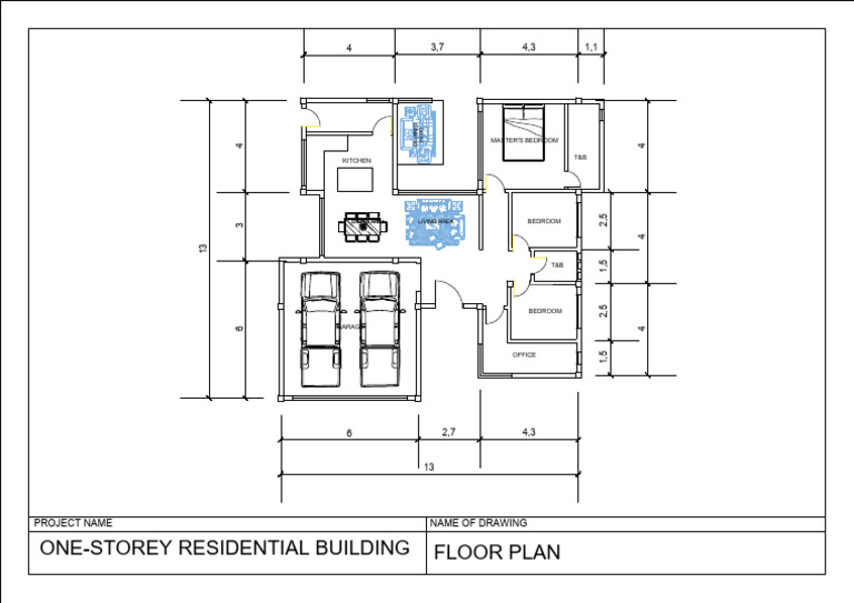 Sample One-Storey Residential Building Floor Plan | PDF