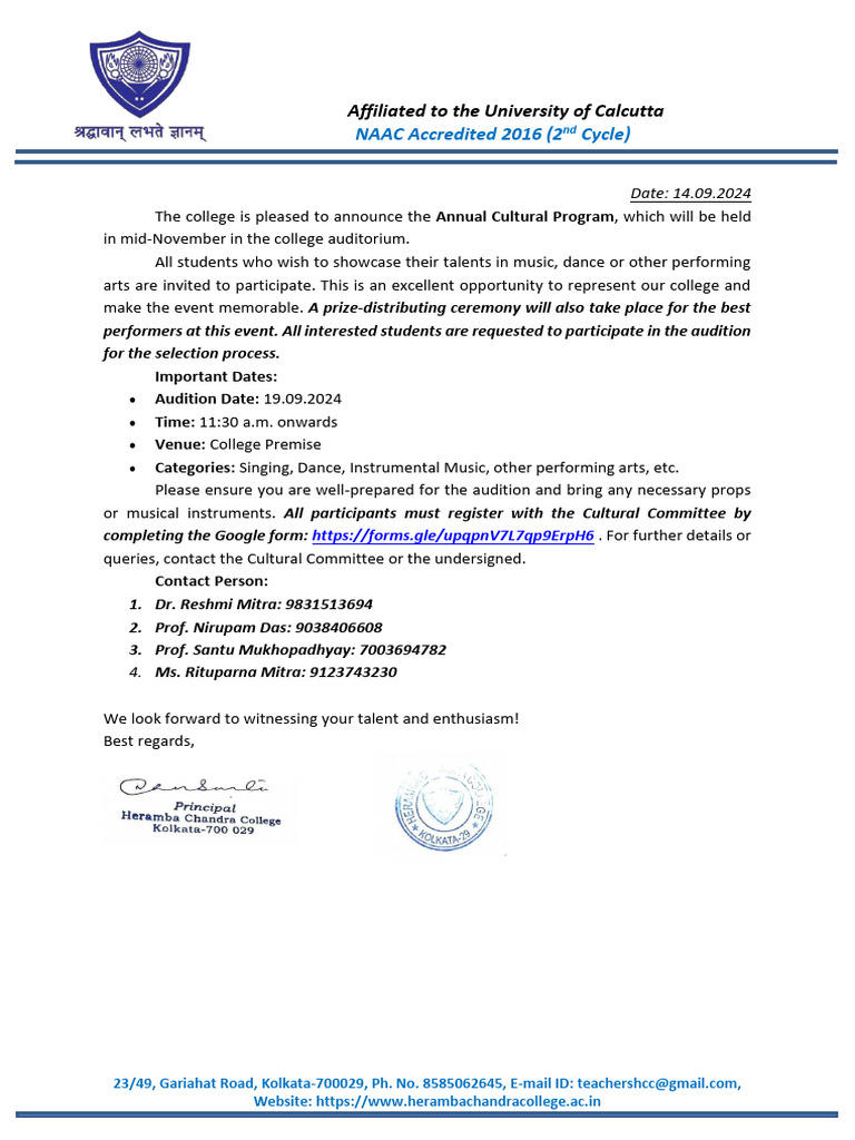 Annual Cultural Program | PDF