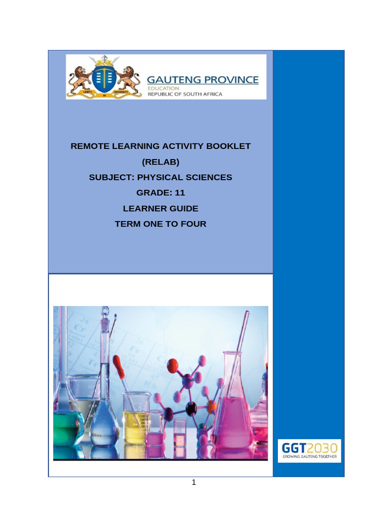 Physical Sciences Grade 11 Term One To Four & Two Remote Learning ...