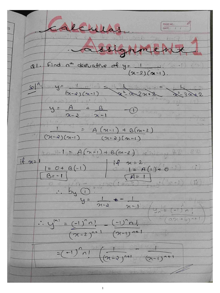Calculas Assignment 1 Sol-1 | PDF