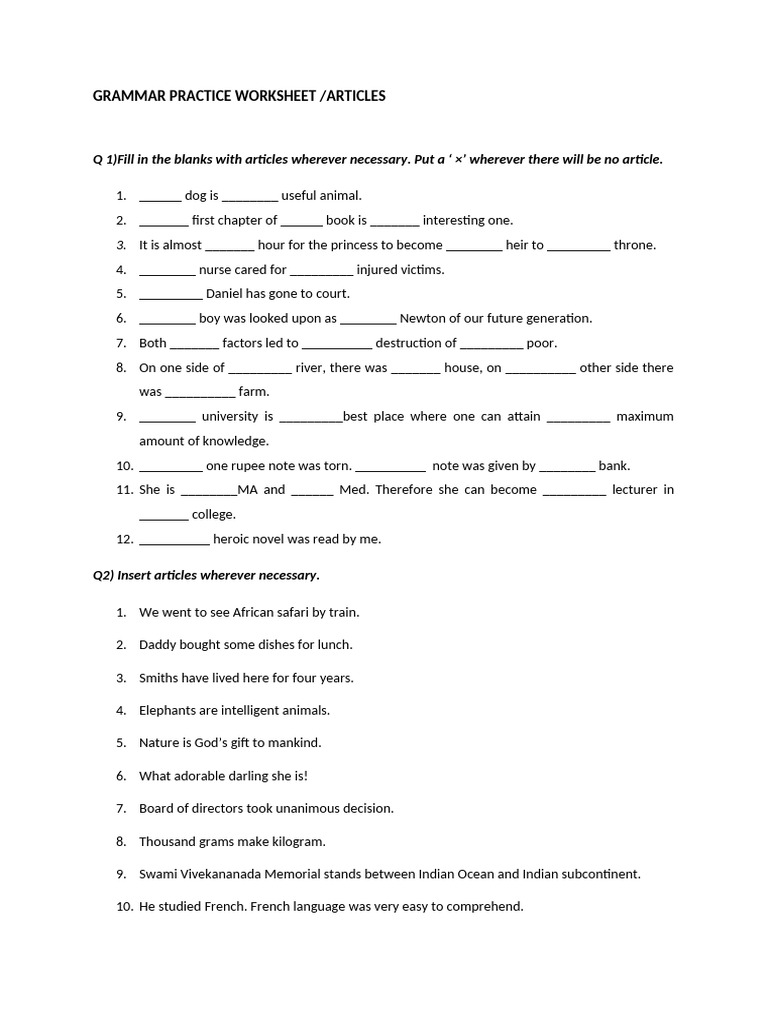 Articles, Conjunctions, Prepositions Pws | PDF