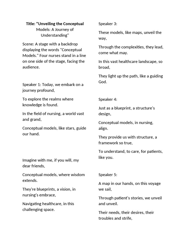 Sample Speech Choir Script | PDF | Nursing | Philosophy