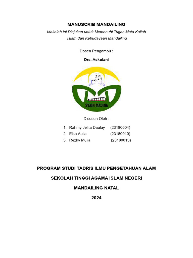 Islam Dan Kebudayaan Mandailing | PDF