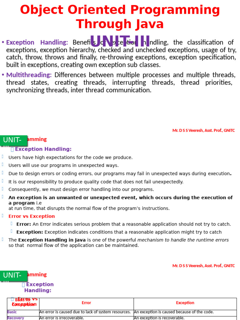 Oop Java Unit - 3 | PDF