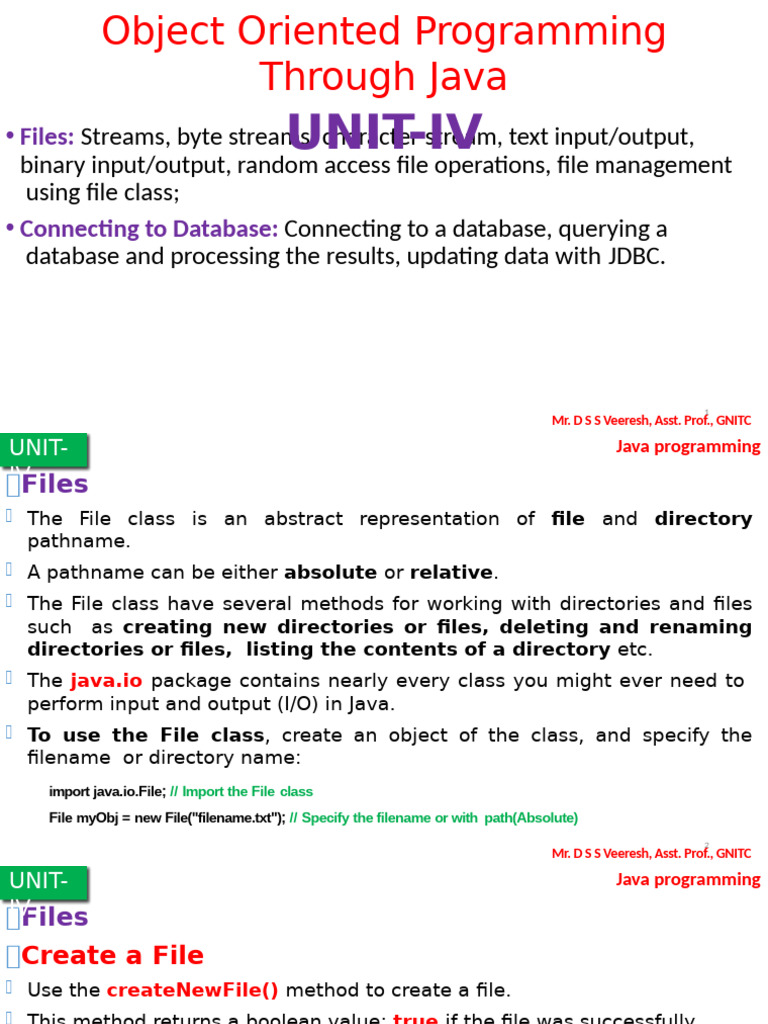 Oop Java Unit - 4 | PDF