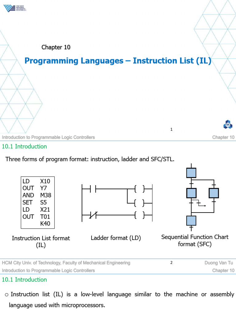 Chapter 10 - Programming Languages - Instruction List (IL) | PDF
