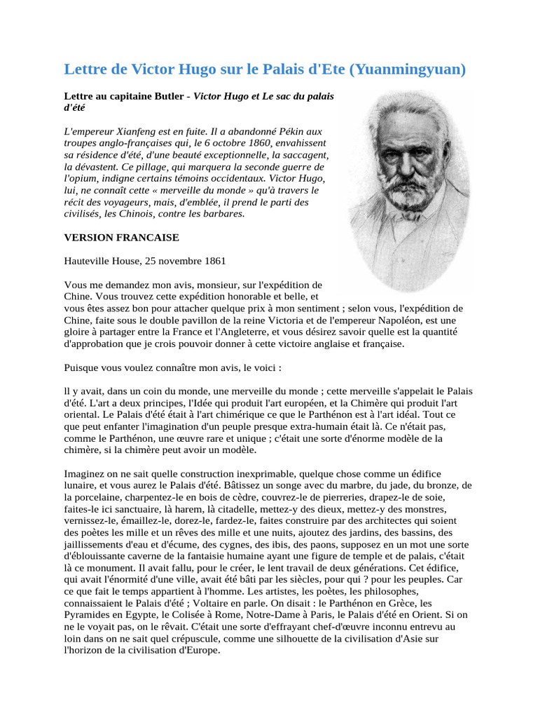 Lettre Victor Hugo | PDF